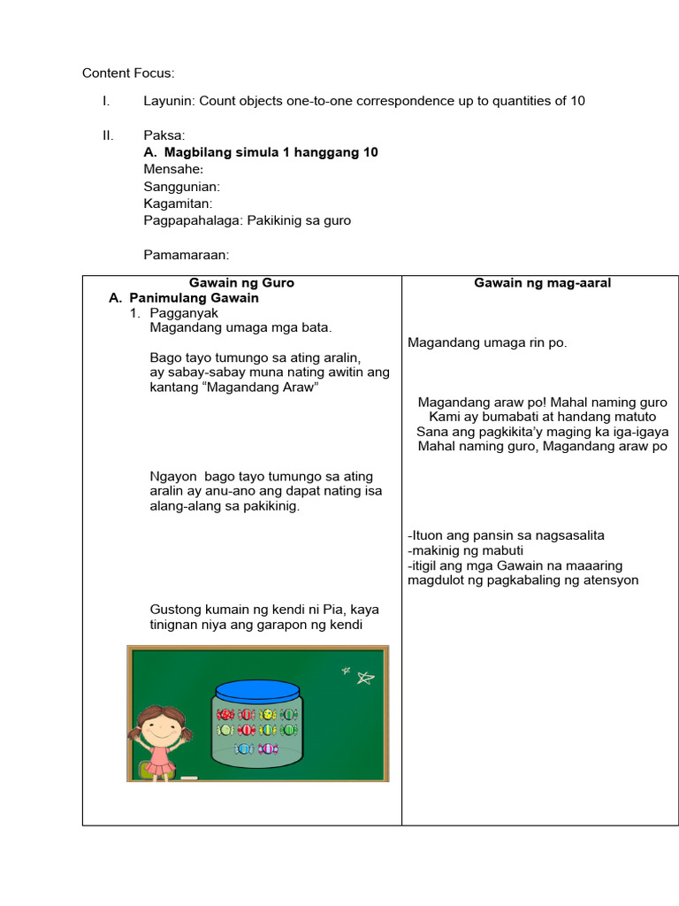 DLP Week 7 Magbilang 1 10 | PDF