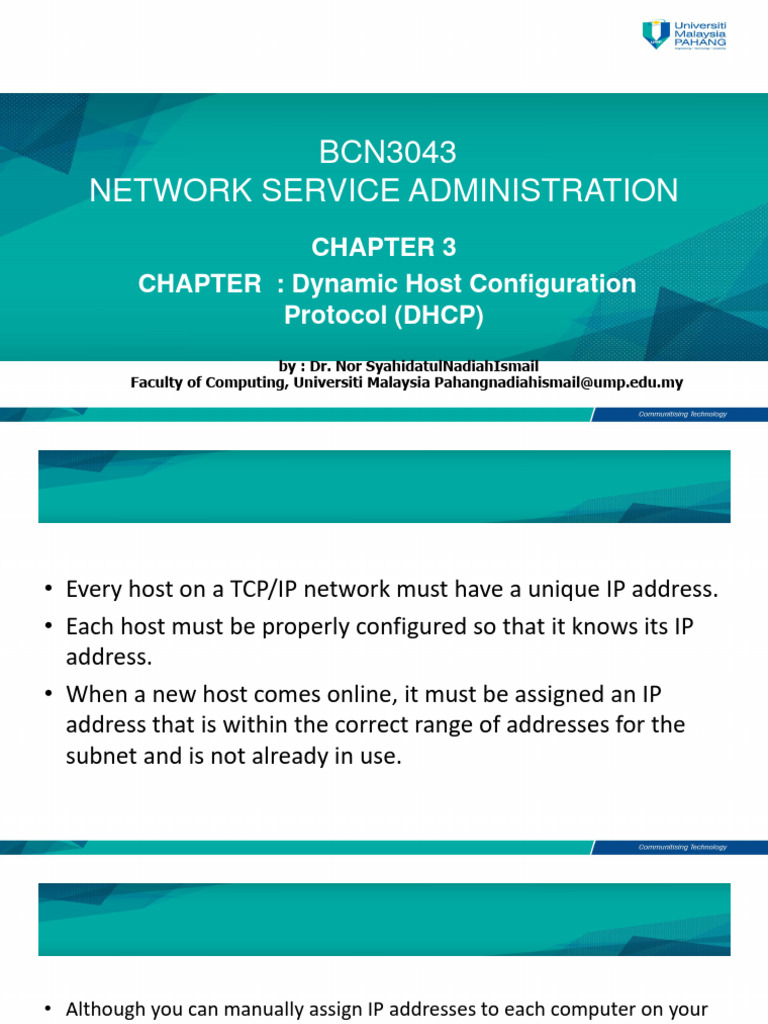 Chapter 3 - DHCP New | PDF | Internet Protocols | Ip Address