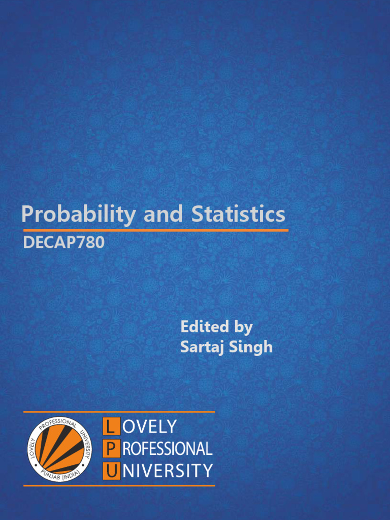 Decap780 Probability and Statistics | PDF | Statistical Inference | Statistics