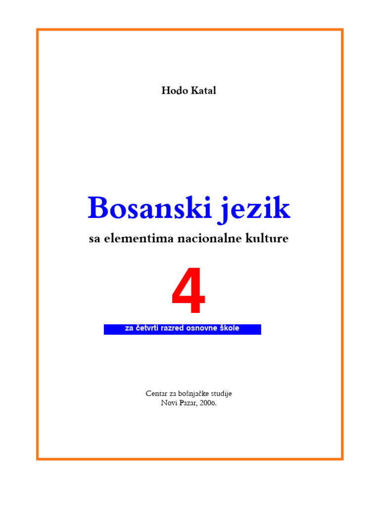 Bosanski Jezik Sa Elementima Nacionalne Kulture - 4. Razred | PDF
