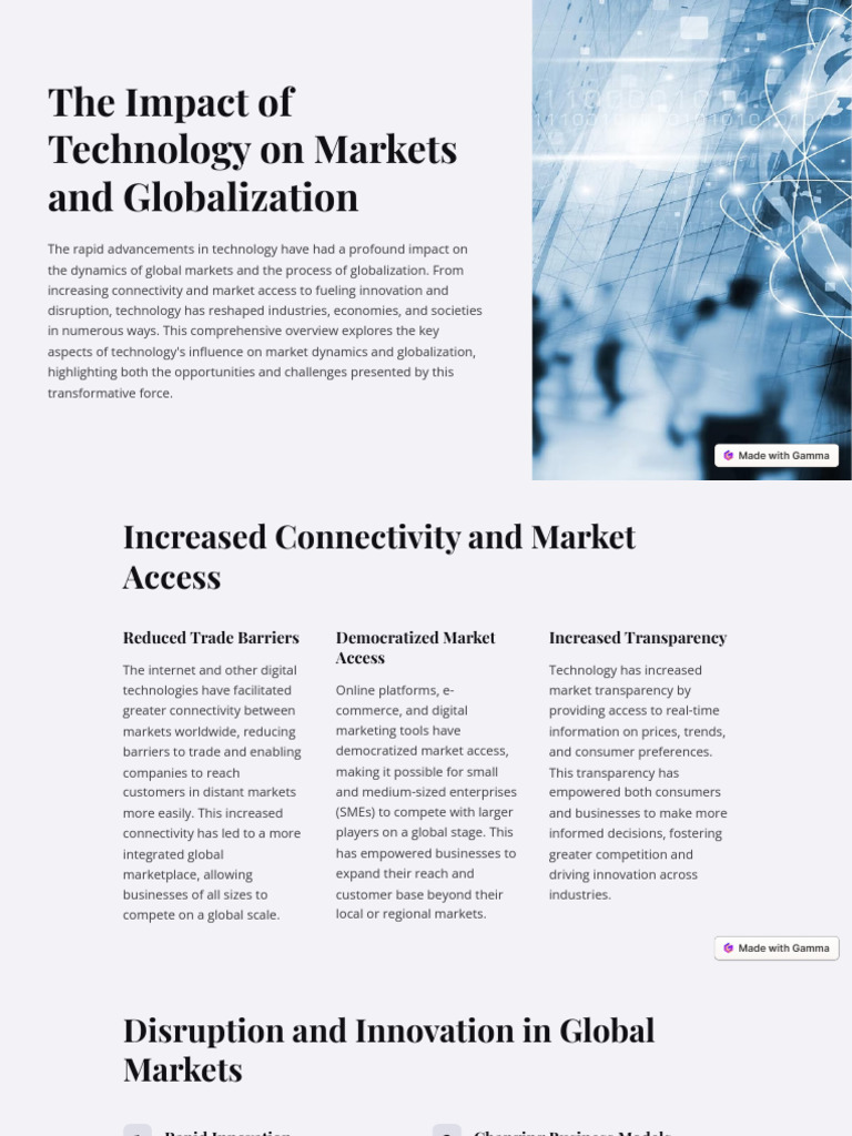 The Impact of Technology On Markets and Globalization | PDF | Supply ...