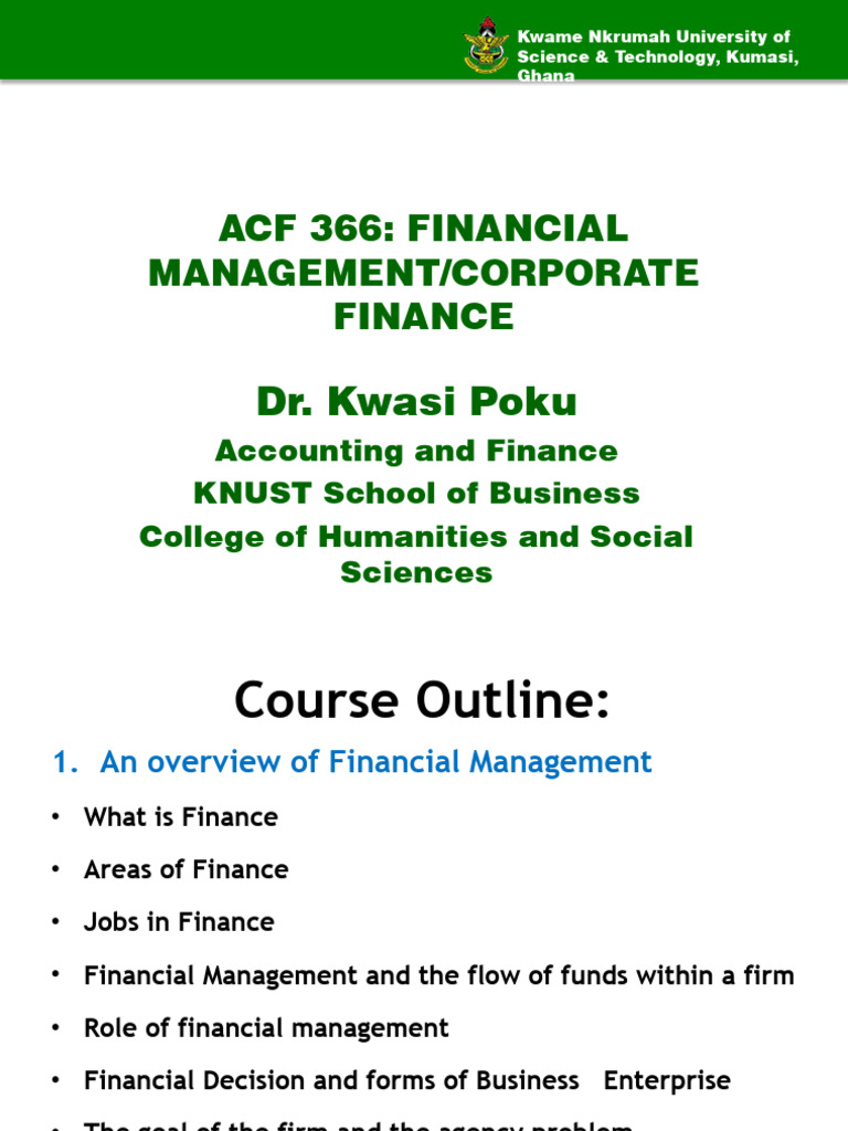 Acf 366-Financial Management 2024 Updated | PDF | Stocks | Cost Of Capital