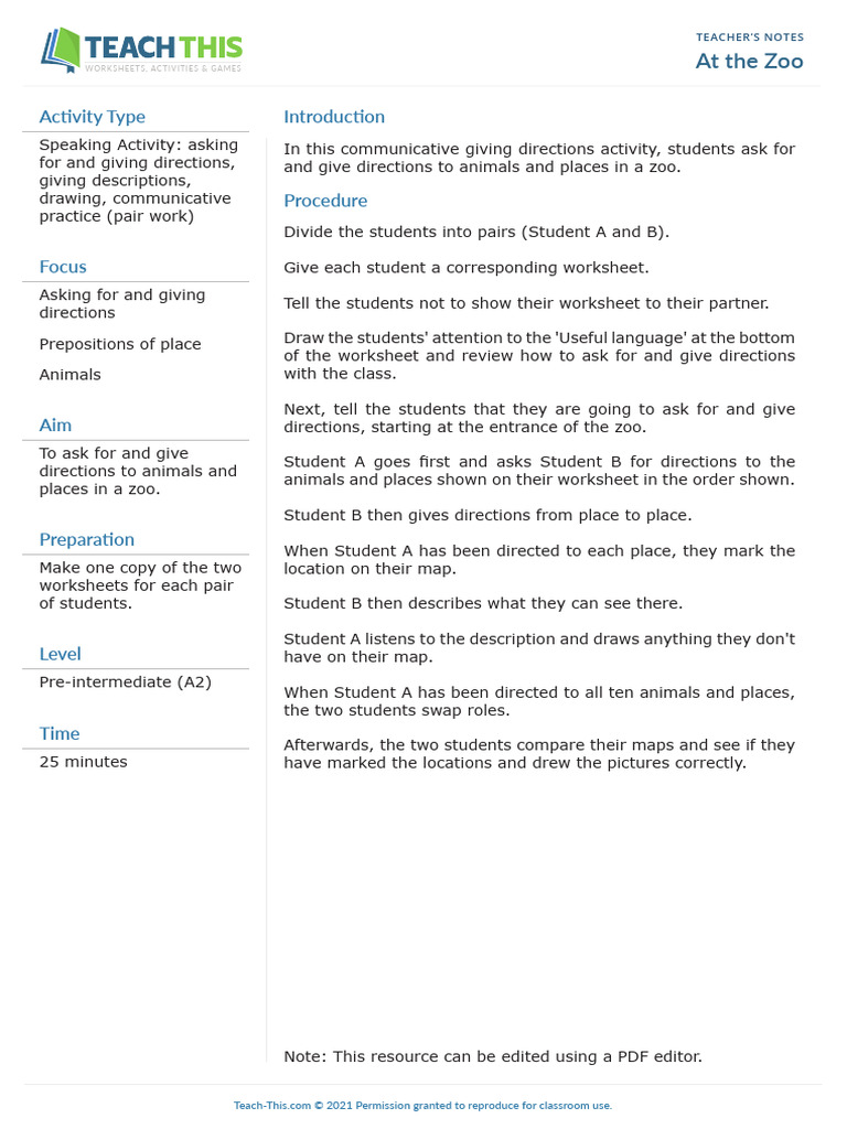 At The Zoo | PDF | Zoology