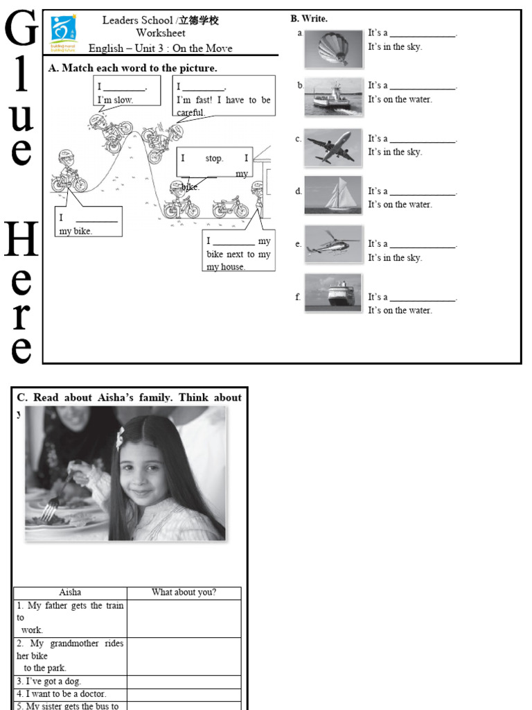 Worksheet Unit 3 - On The Move | PDF