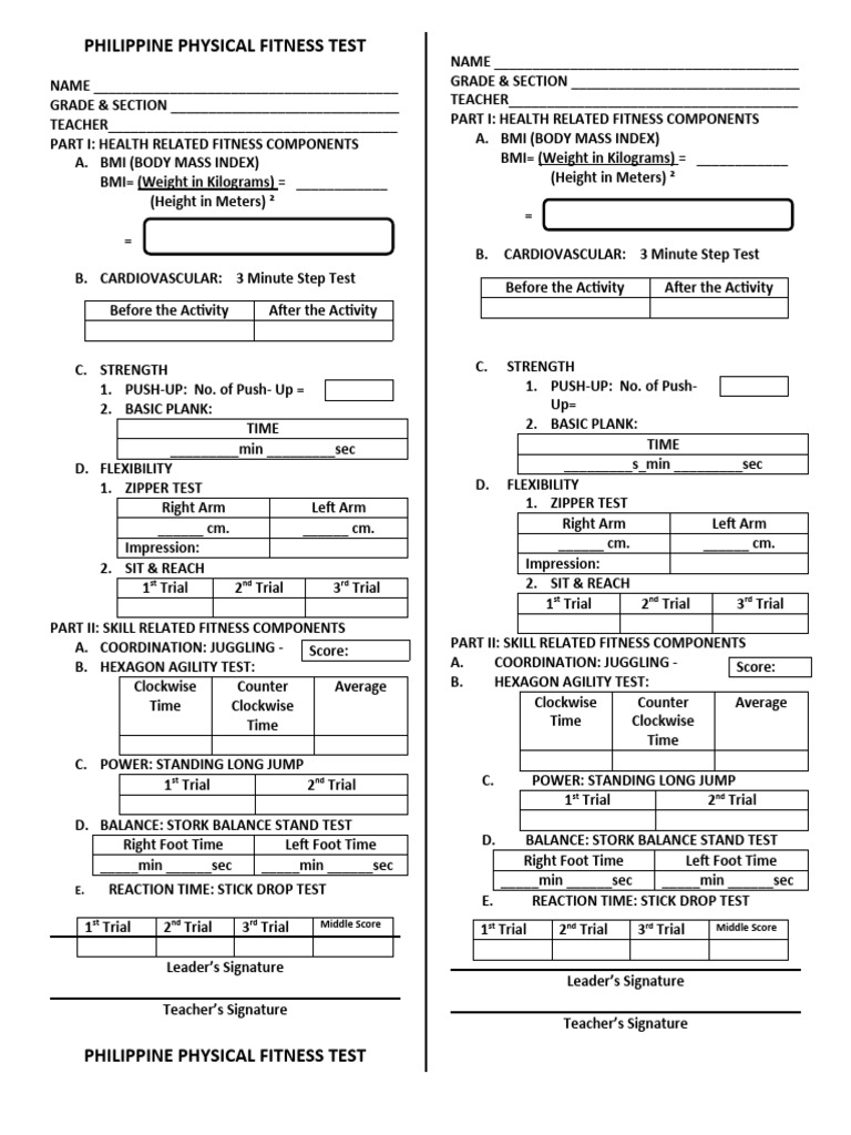 PPFT Card | PDF | Body Mass Index