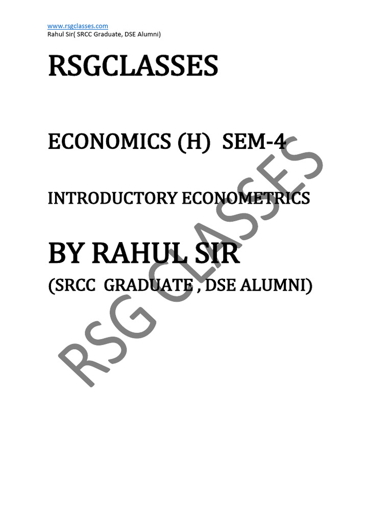 Economterics Final 2024 10 | PDF | Errors And Residuals | Regression Analysis
