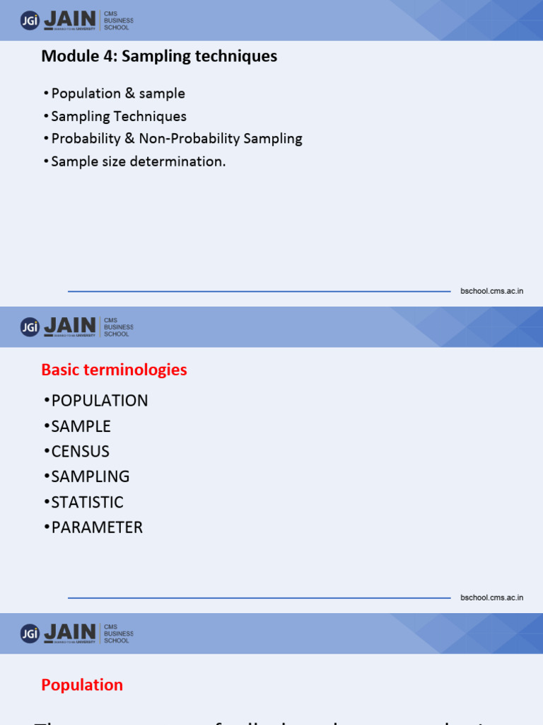 Module 4 Sampling | PDF | Sampling (Statistics) | Stratified Sampling