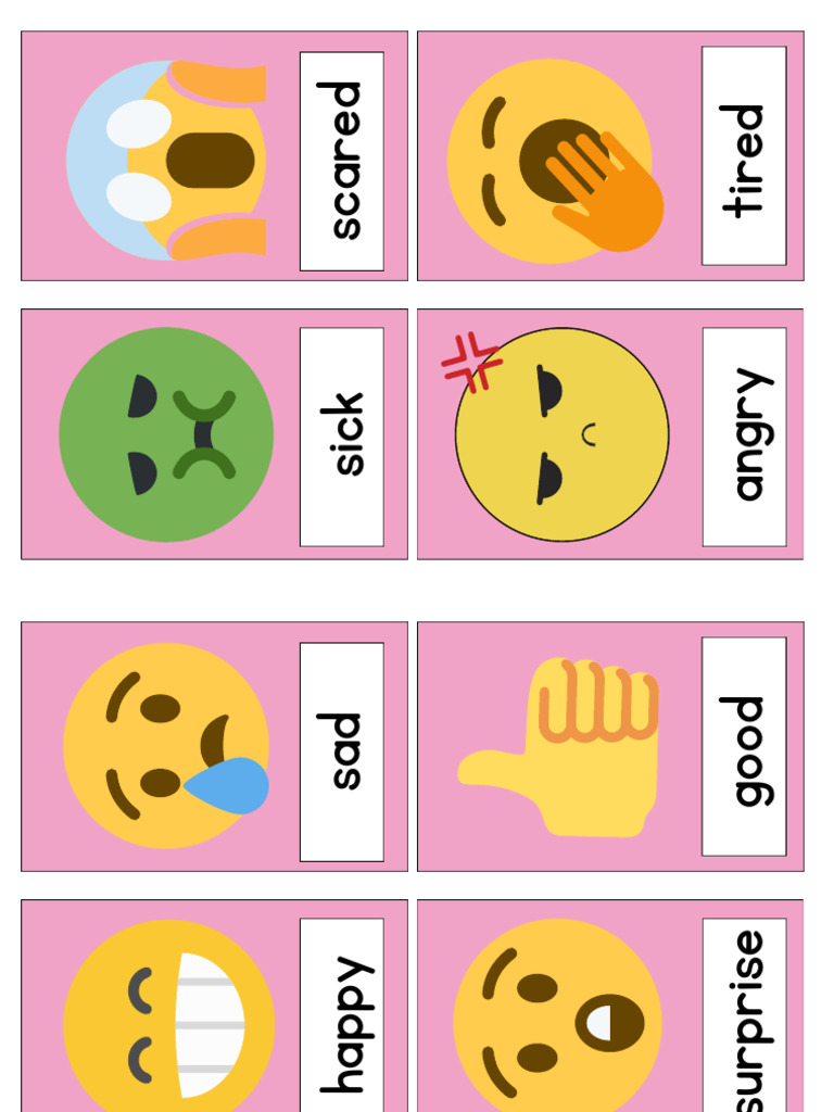 Colorful Emotion Faces SEL Flashcards | PDF