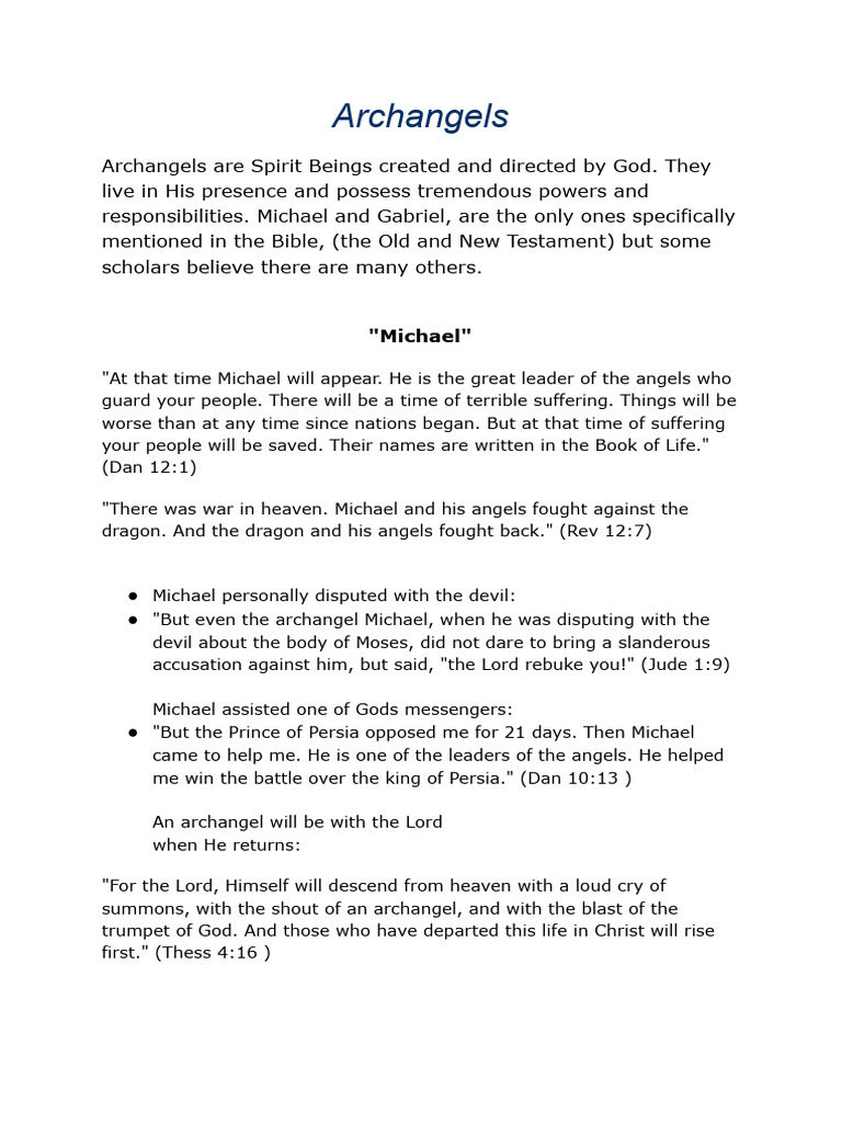 Archangels | PDF | Michael (Archangel) | Archangel