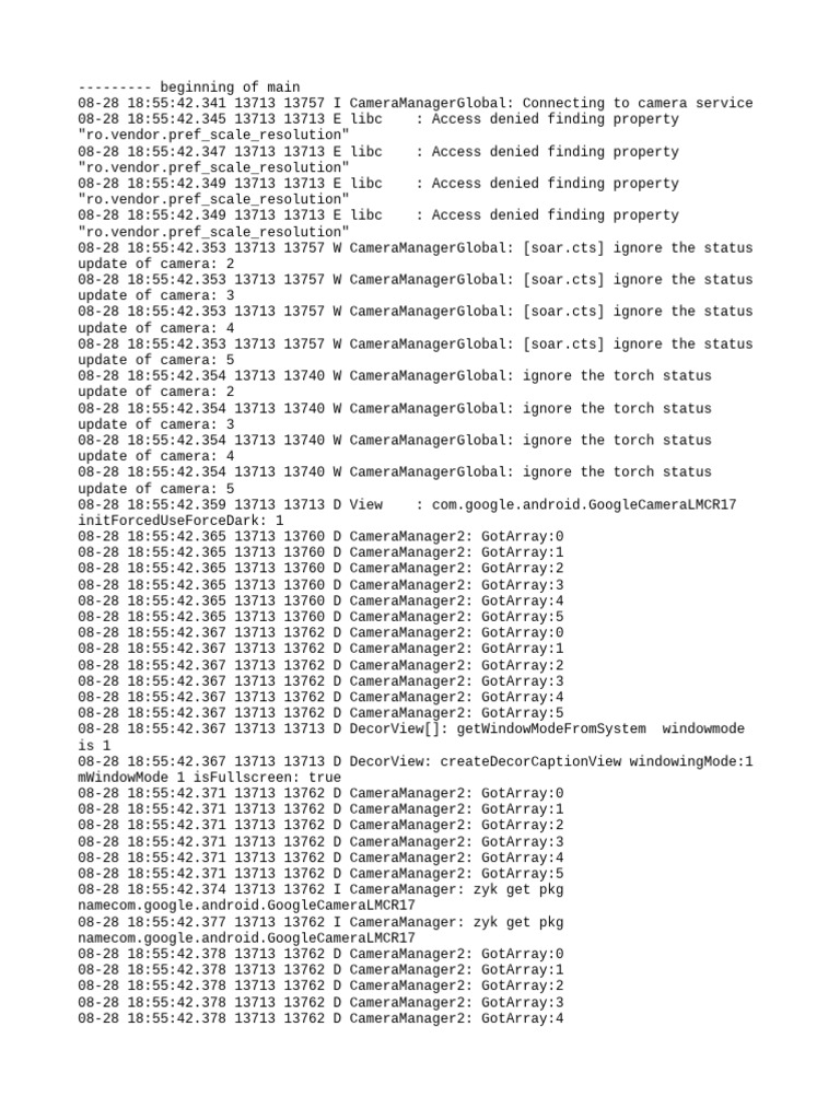 Camera Service Connection Errors | PDF | Computer Engineering | Computer Programming