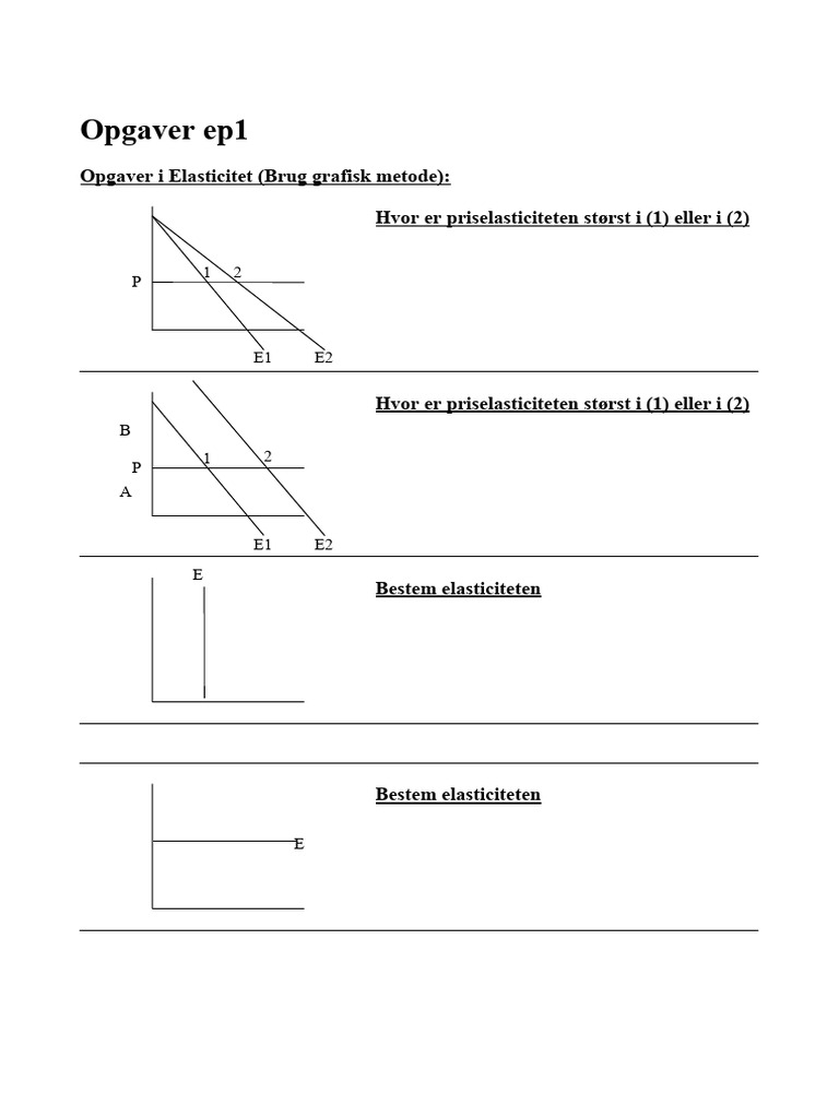 Opgaver I Ep1 Mikroøkonomi | PDF