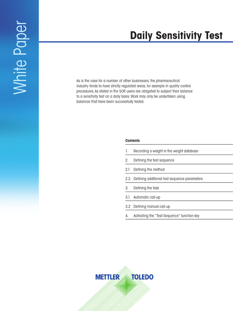 WP GWPExc - Daily Sensitivity Test - EN - 19 - 11 - 09 | PDF | Computing