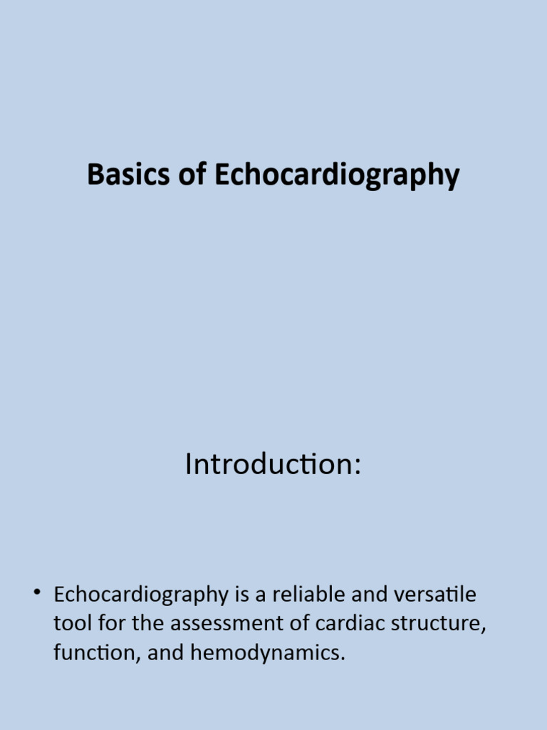 Basics of Echocardiography Complete | PDF | Heart Valve | Echocardiography Basics of Echocardiography Complete | PDF | Heart Valve | Echocardiography