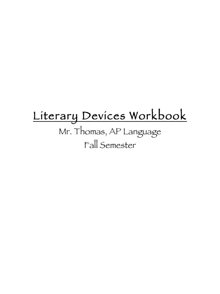 Literary Devices Workbook | PDF | Metaphor | Analogy