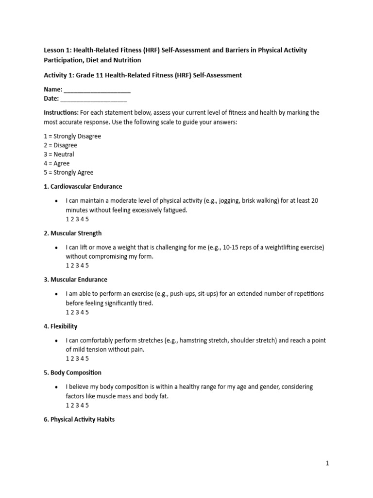PE 11 - Lesson 1 | PDF | Strength Training | Physical Fitness