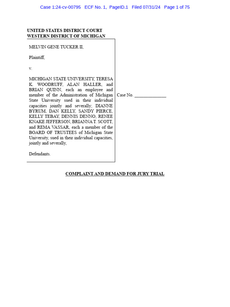 Mel Tucker MSU Lawsuit | PDF | Lawsuit | Board Of Directors