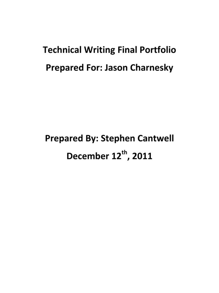 Final Portfolio Title Page and Toc | PDF