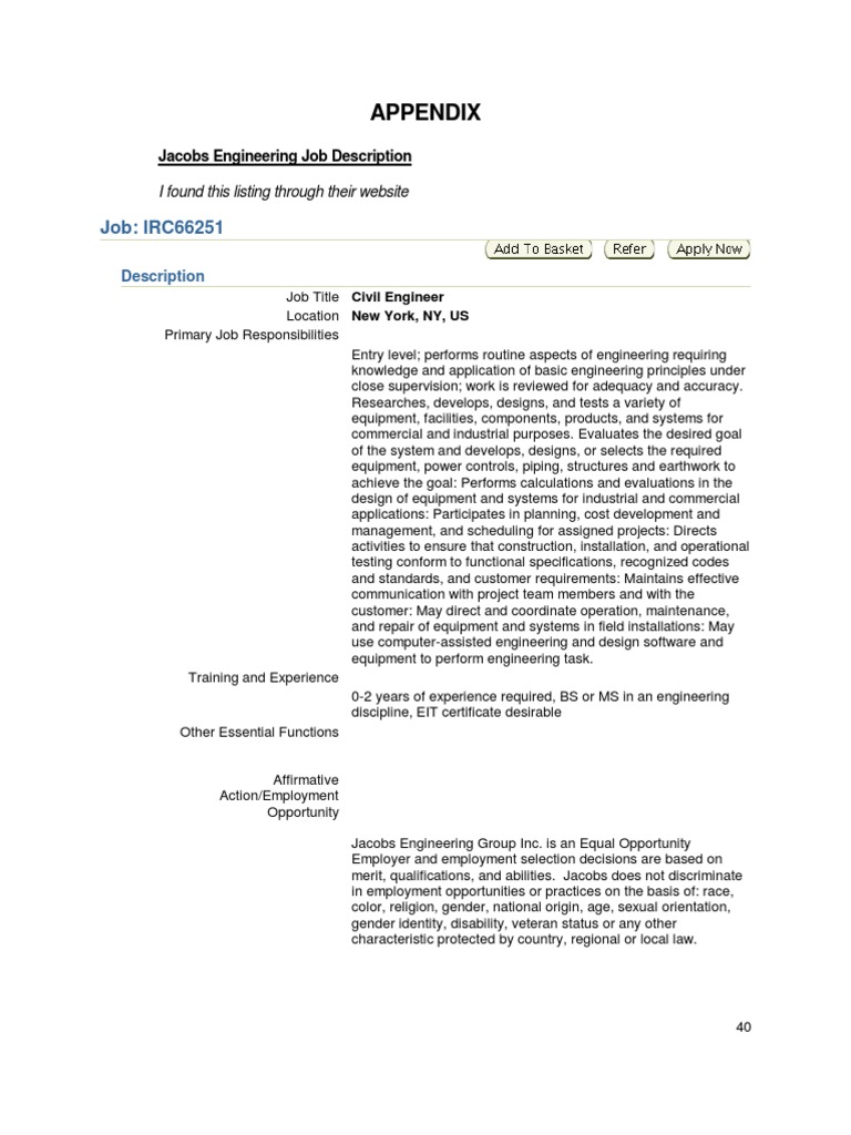 Job Application Appendix | PDF | Quality Assurance | Engineering