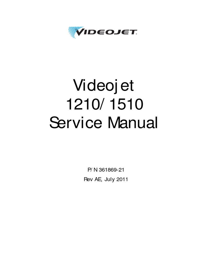 361869-21 AE - Videojet 1210 - 1510 Service Manual | PDF ...