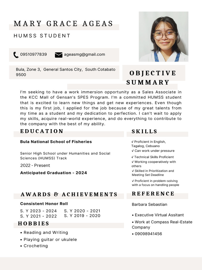 Beige Minimalist Clean Simple Professional Resume | PDF