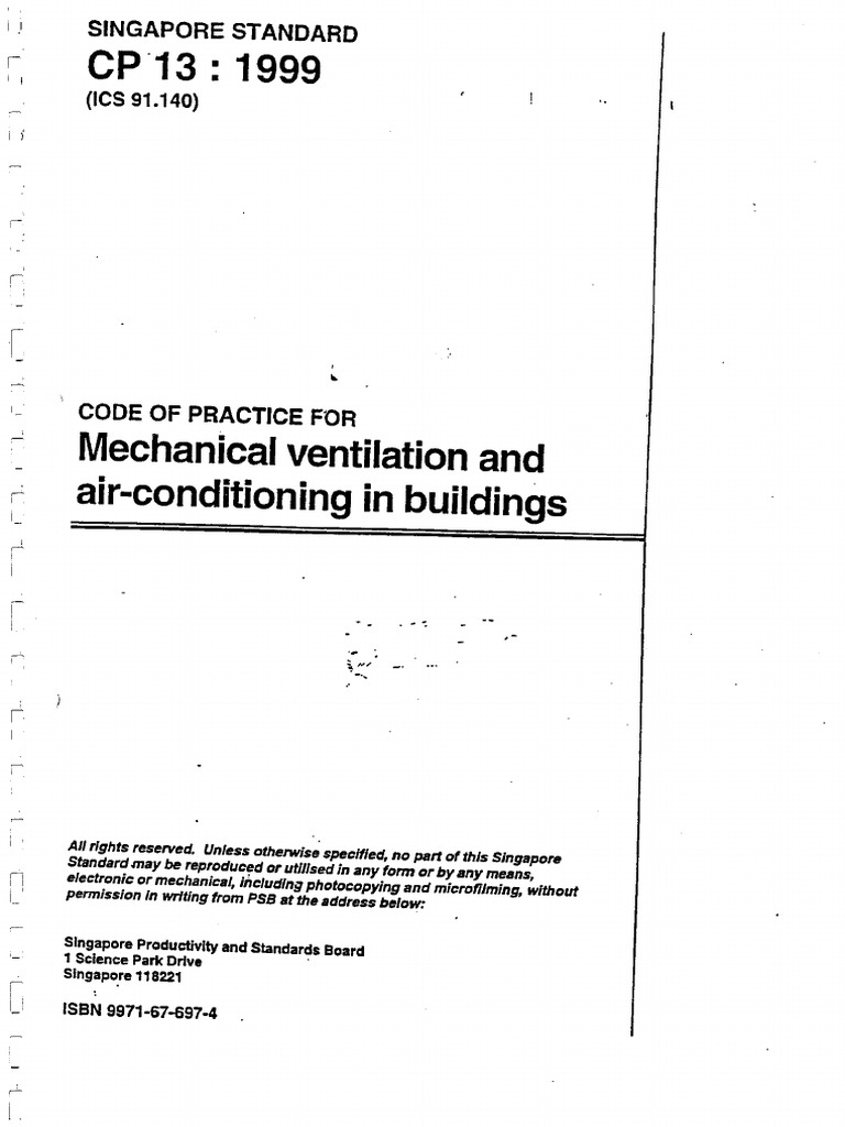 CP 13 - 1999 Mechanical Ventilation and Air-Conditioning in Buildings | PDF