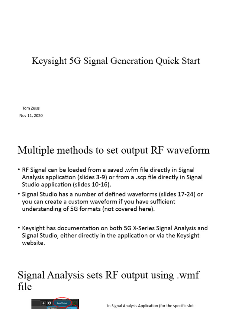 5G Signal Generation Quick Start Guide | PDF | Icon (Computing ...