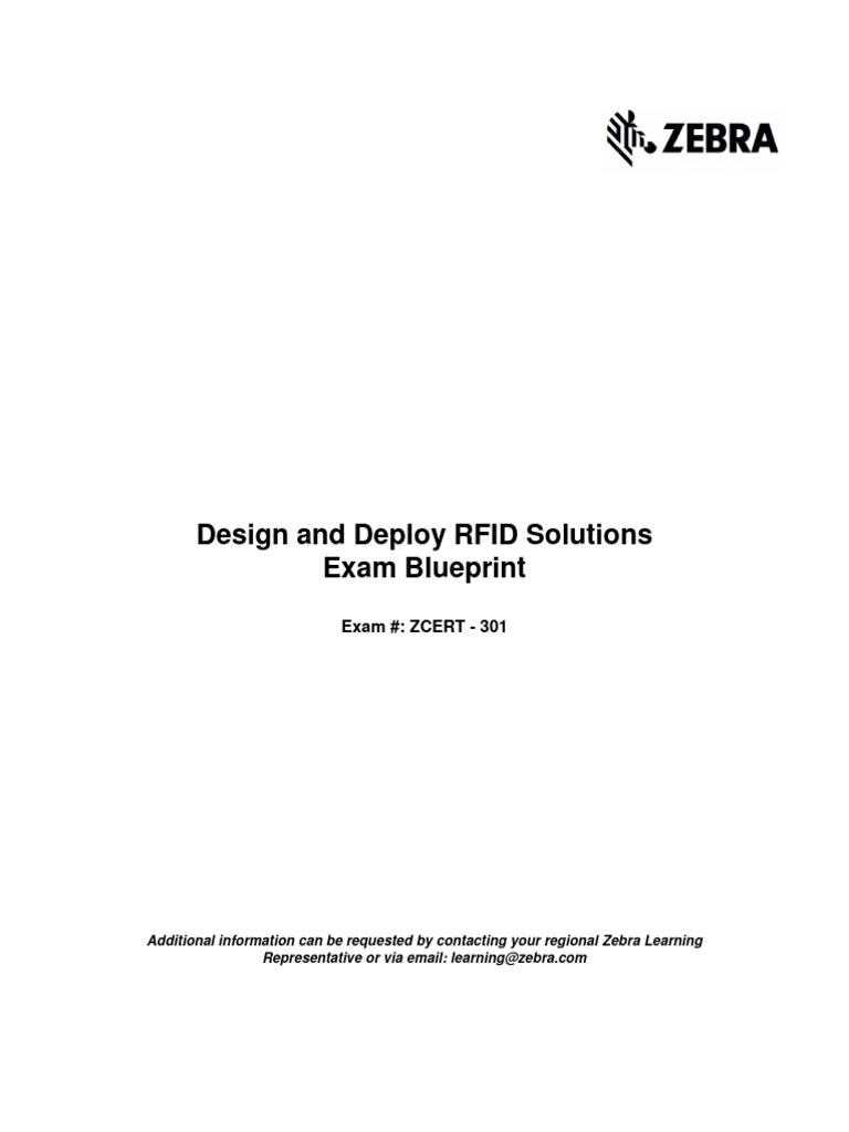 ZEBRA Design and Deploy RFID Solutions Exam Blueprint | PDF | Radio ...