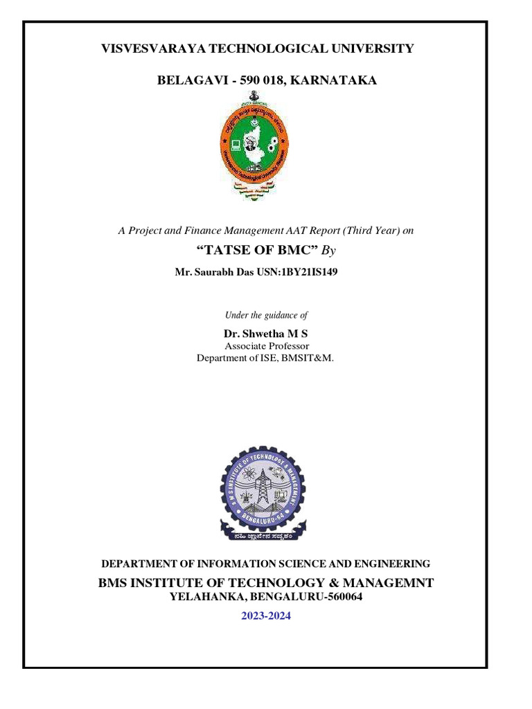 Visvesvaraya Technological University Belagavi - 590 018, Karnataka | PDF | Project Management ...