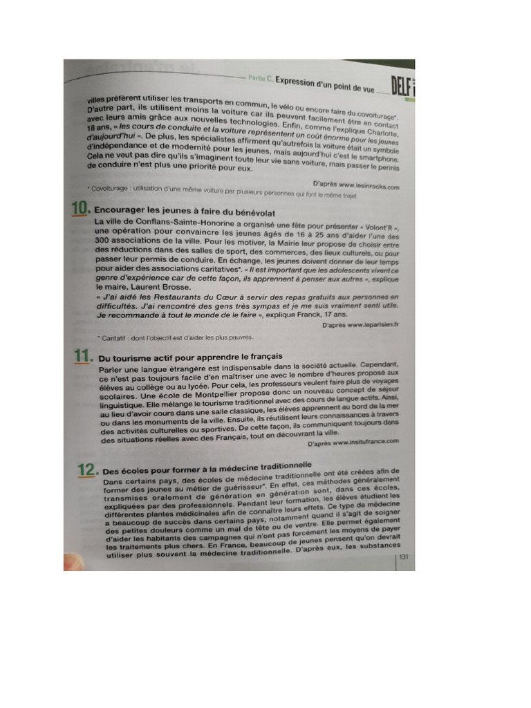 DELF B1 Oral Sujet 3 | PDF