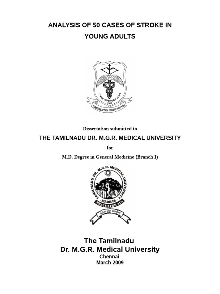 Stroke Analysis in Young Adults: 50 Cases | PDF | Stroke | Thrombosis