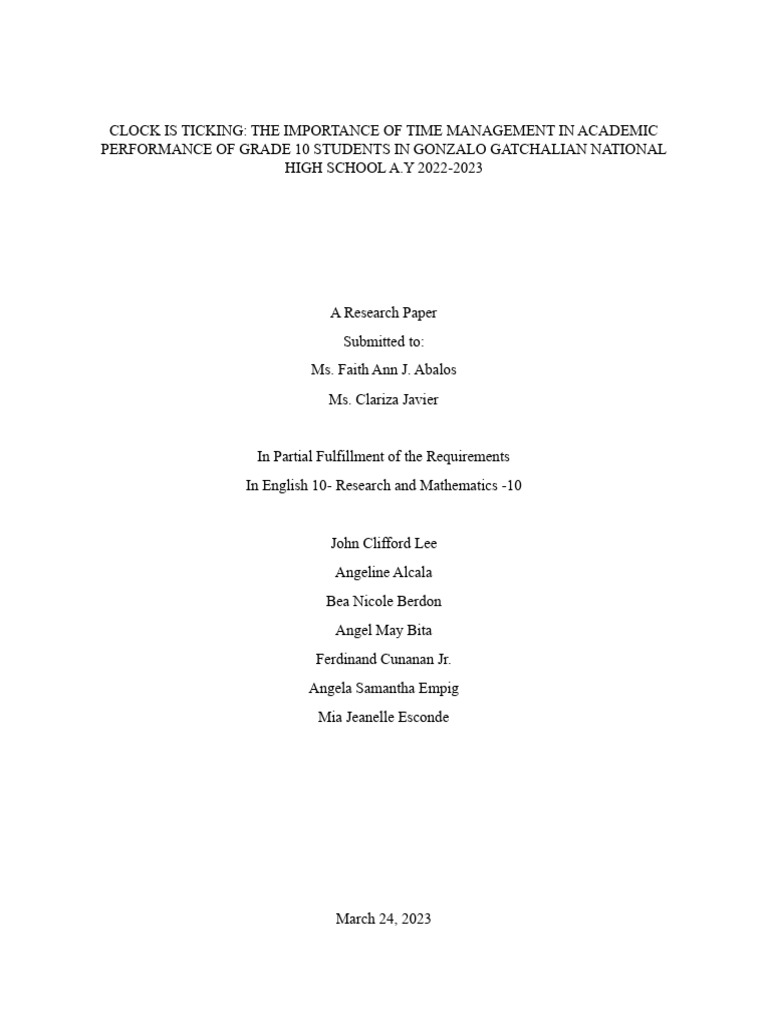 Na BOBOthered Si Riley Sa Research | PDF | Time Management ...