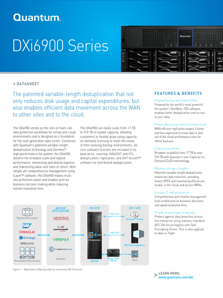 DXi6900 Series Datasheet (DS00475A) | PDF | Backup | Cloud Computing