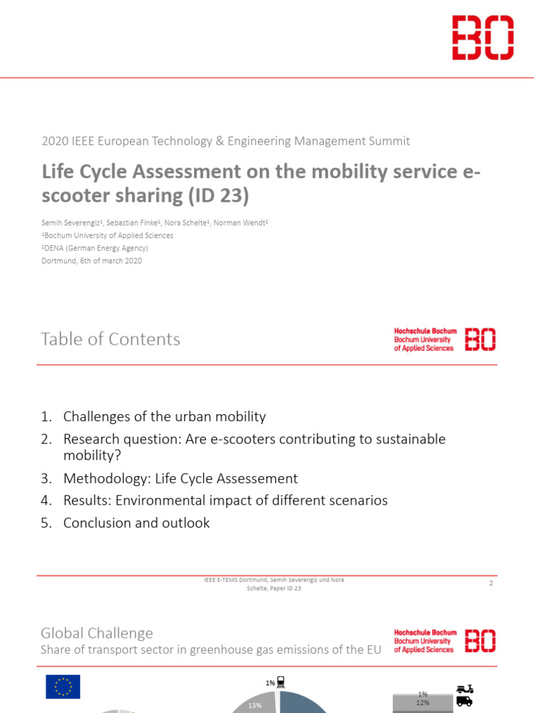 LCA E-Scooter | PDF | Life Cycle Assessment | Transport