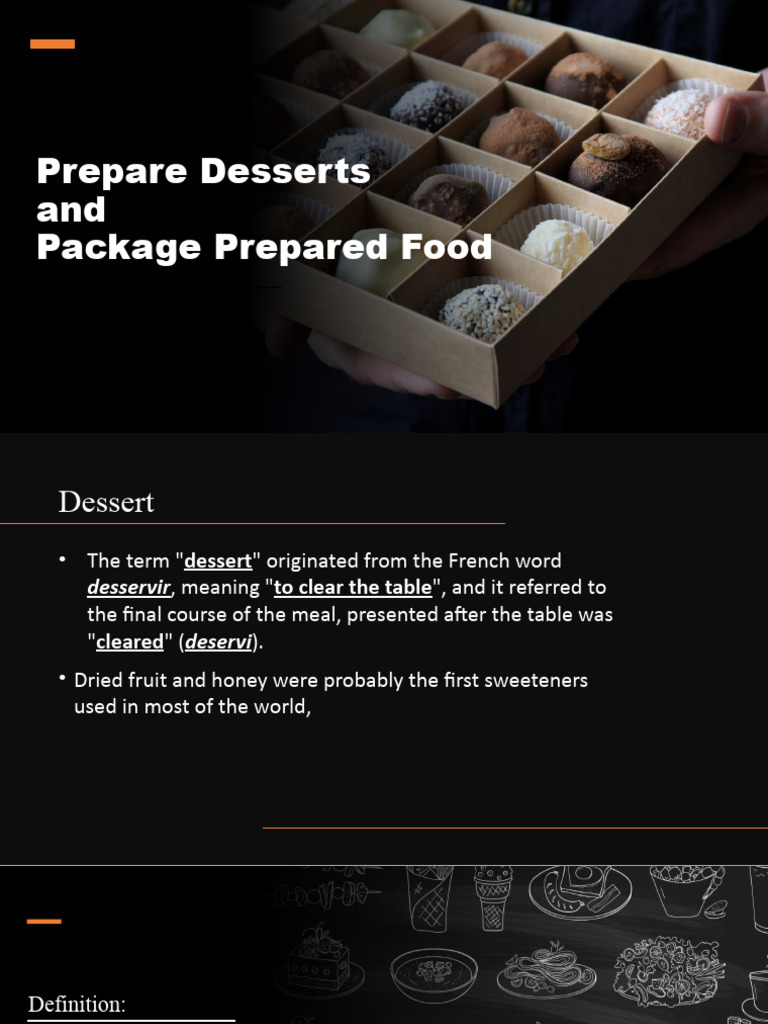 Group 1 Prepare Desserts and Package Prepared Food | PDF | Desserts ...