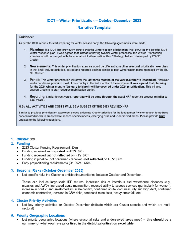 Winter Prioritisation Plan 2023-2024 | PDF | Economies