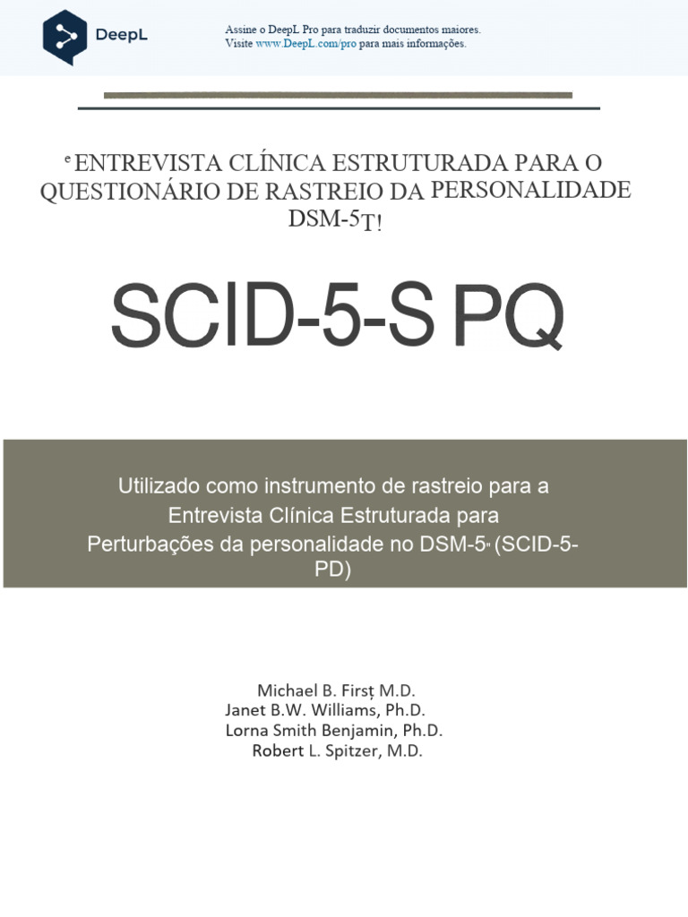 SCID - 5 Traduzido para Português | PDF | Pensamento | Manual ...
