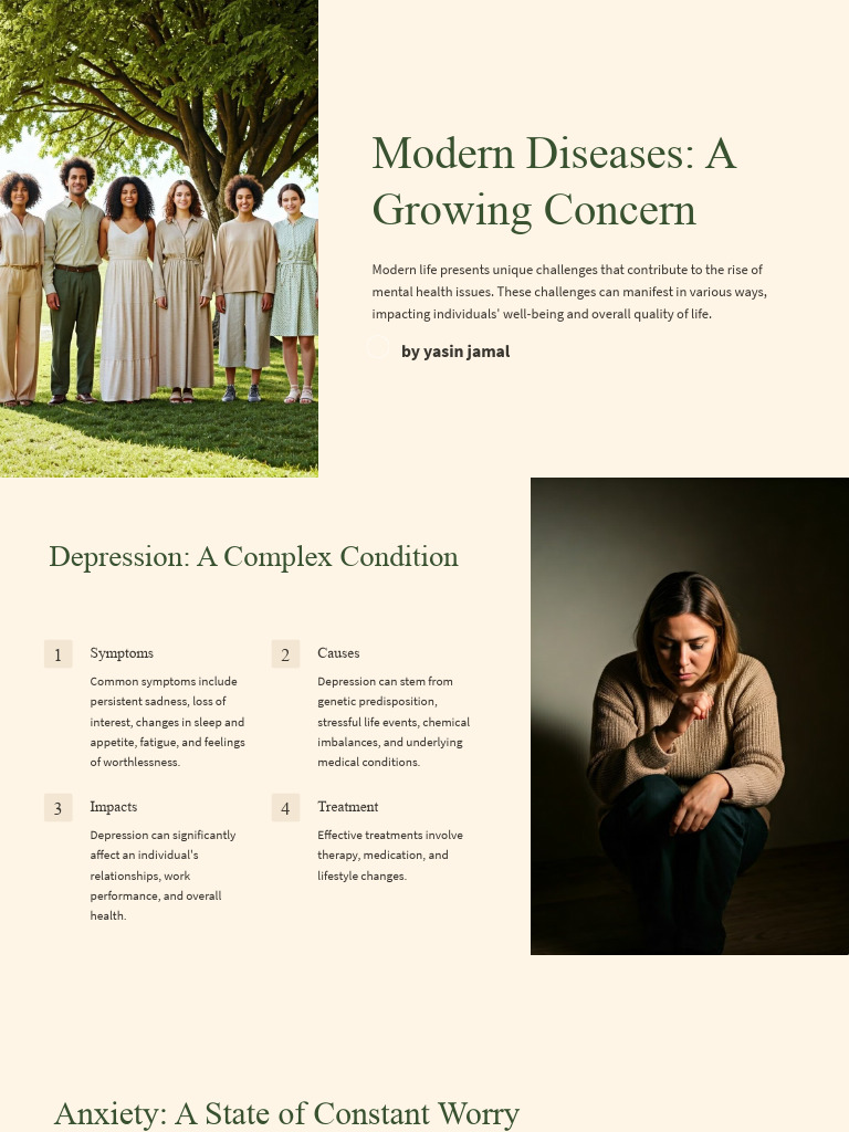 Modern Diseases A Growing Concern | PDF | Mental Health | Anxiety