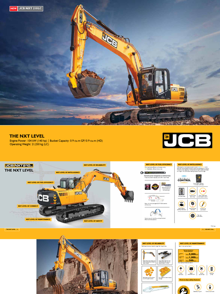 JCB NXT 210lc Brochure | PDF | Engines | Pump