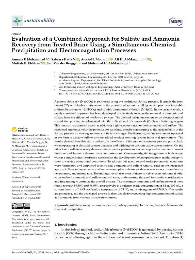 Précipitation +électrocoagulation | PDF | Ion Exchange | Ammonia