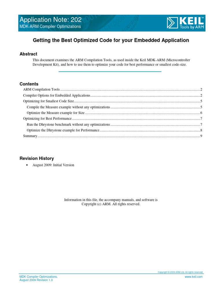 Optimisation With Keil | PDF | Program Optimization | Compiler