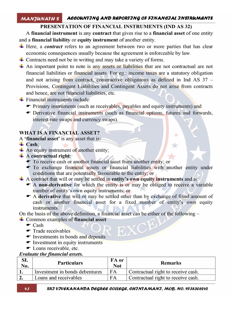 4 Accounting and Reporting of Financial Instruments | PDF
