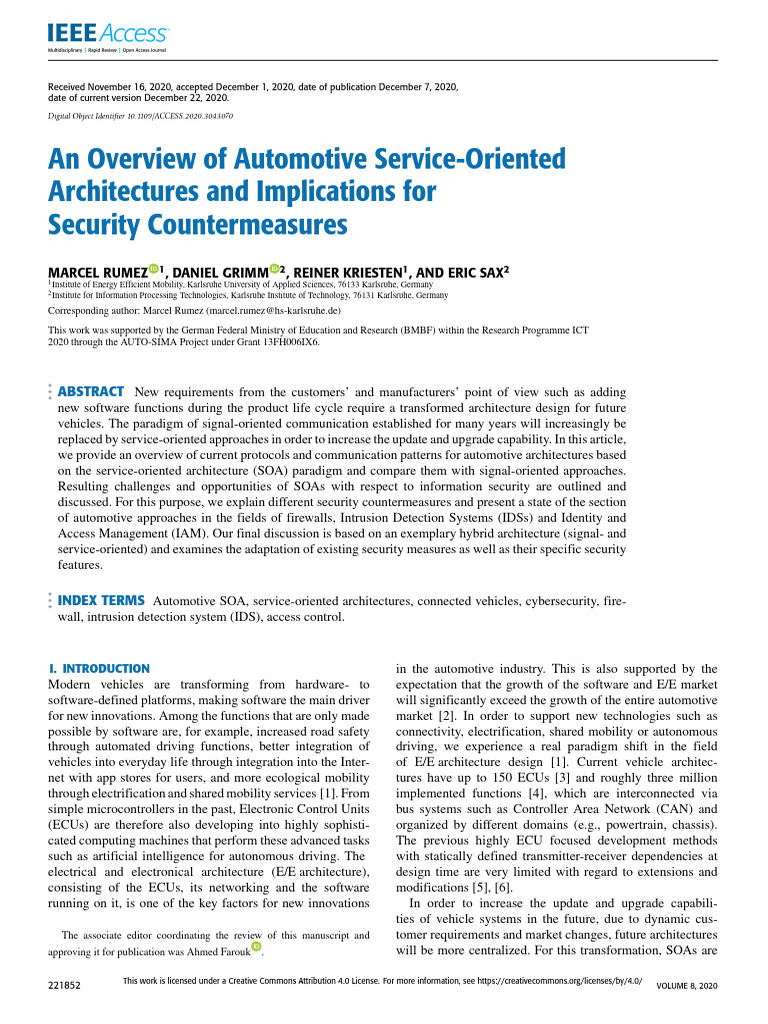 Automotive SOA: Security Challenges & Solutions | PDF | Internet ...
