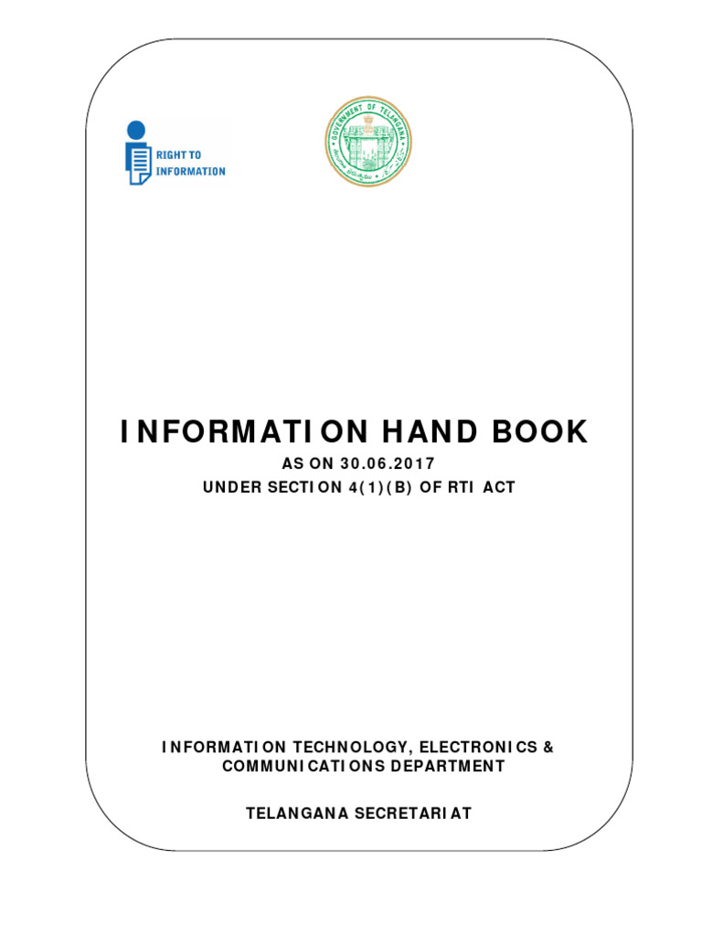 Telangana RTI Handbook Guide | PDF | Chief Information Officer ...