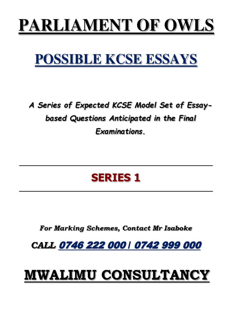 Parliament of Owls Essays s1 | PDF