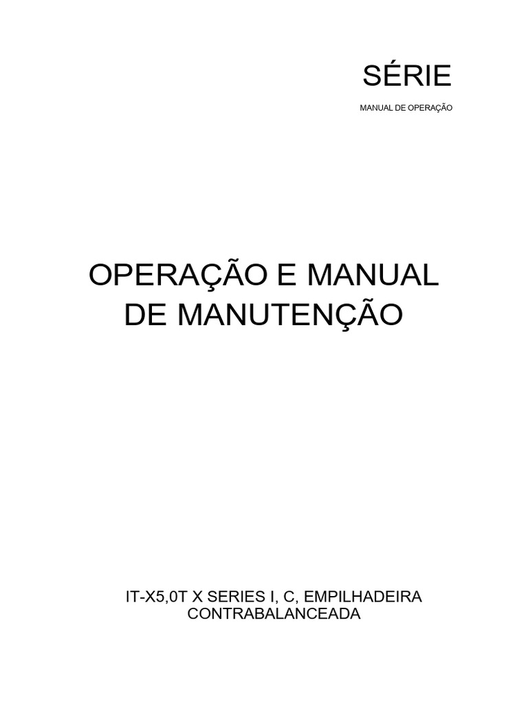 Manual de Operação Empilhadeira Hangcha | PDF | Motores | Atrito