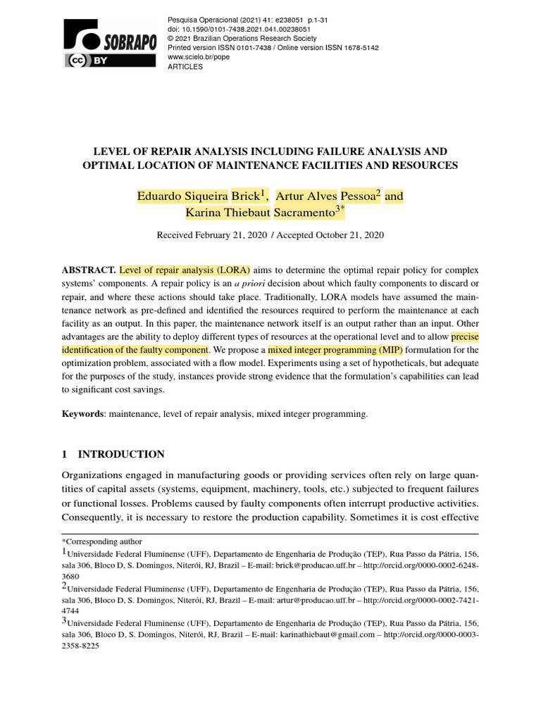 1 Level of Repair Analysis Including Failure Analysi 2021 | PDF ...