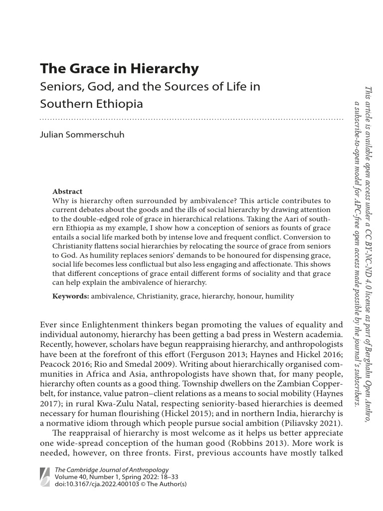 The Grace in Hierarchy: Seniors, God, and The Sources of Life in ...
