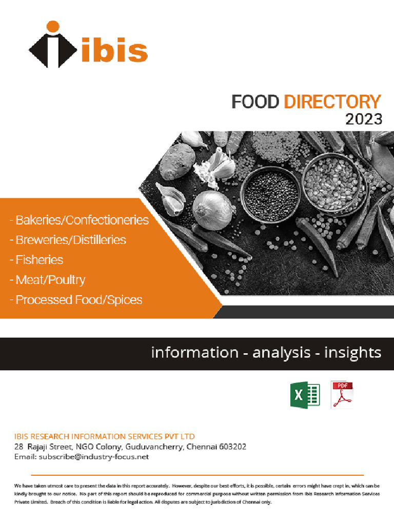 Ibis Food Directory 2023 Sample | PDF | Rice | Cereals