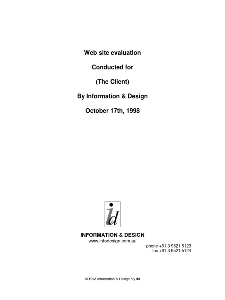 Sample Website Evaluation | PDF