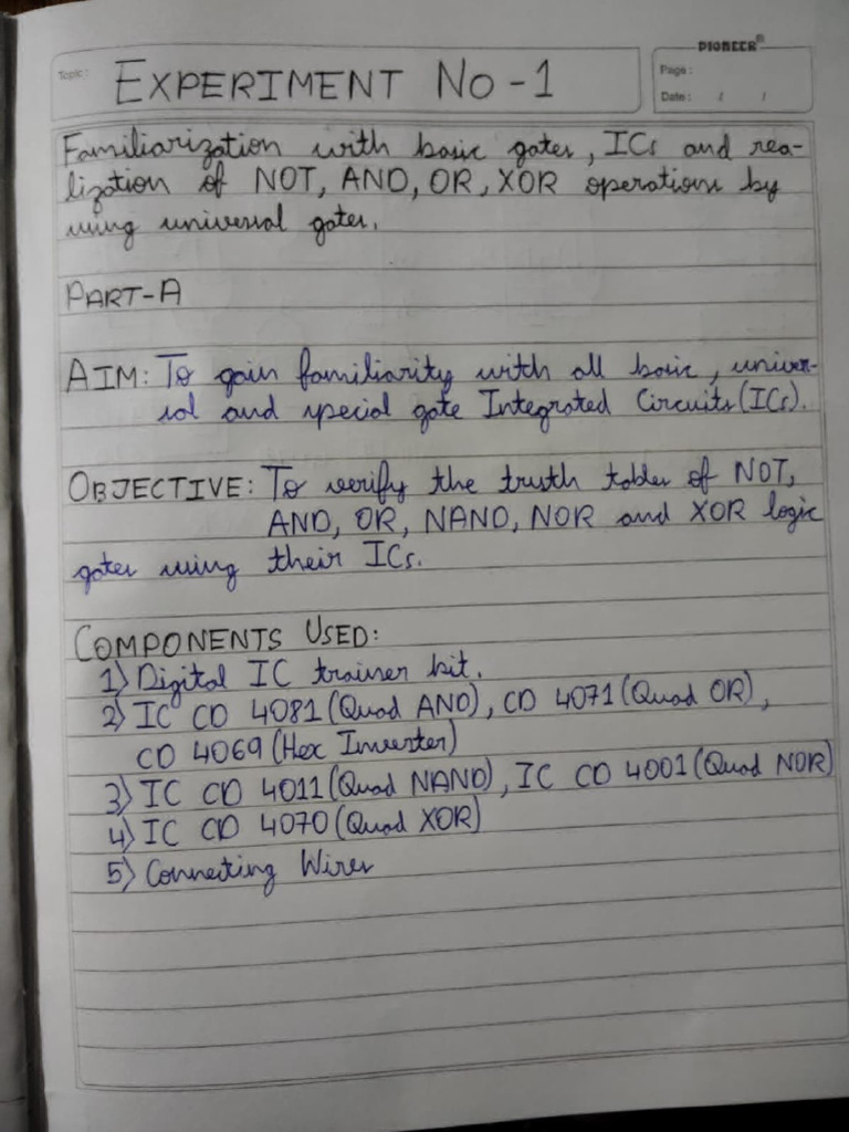 DE Lab Experiment-1 | PDF | Computer Engineering | Digital Electronics